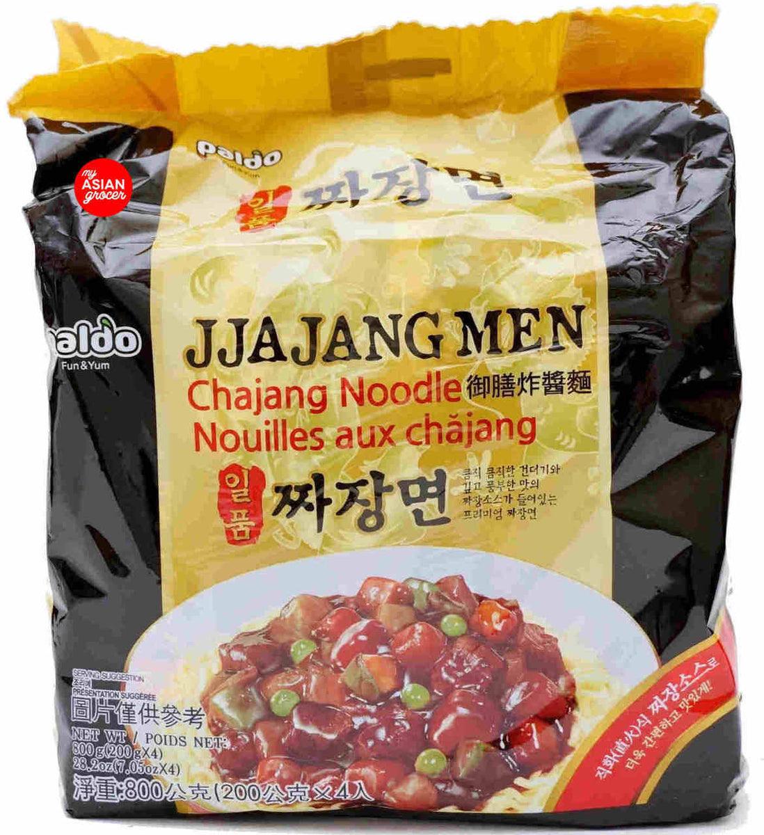 Paldo JjaJangMen Chajang Noodle 200g x 4 Pack – Everspring Health Food