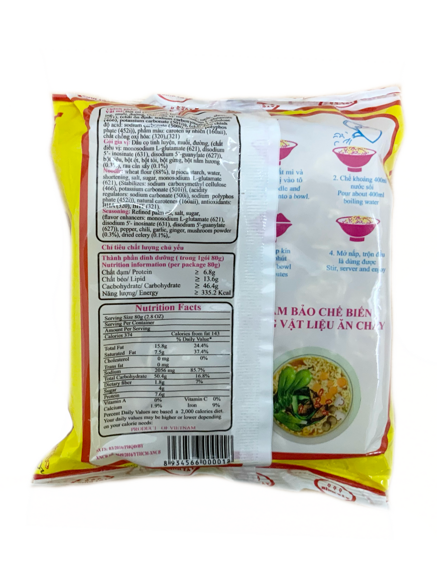 Mi Chay Vegetarian Instant Noodles Mushroom Flavour 80g – Everspring ...