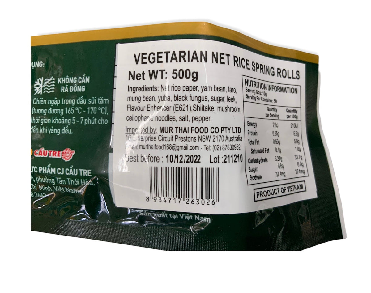 CauTre Vegetarian Net Rice Spring Rolls 500g – Everspring Health Food